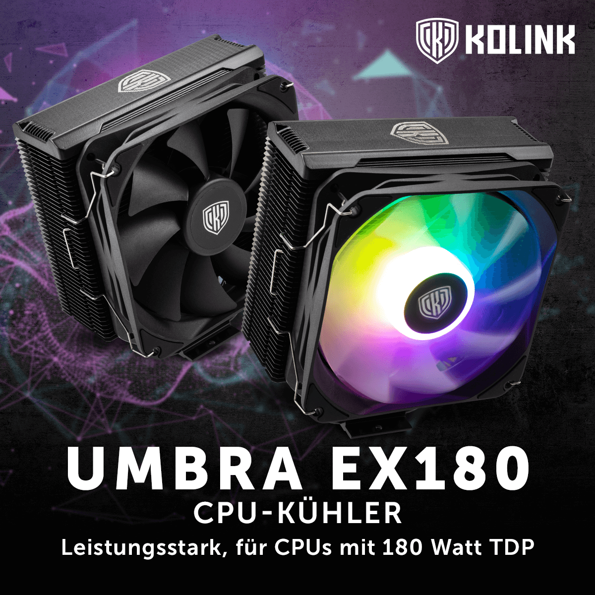Kolink Umbra EX180 | RGB CPU-Kühler | Sockel 1700 & AM5