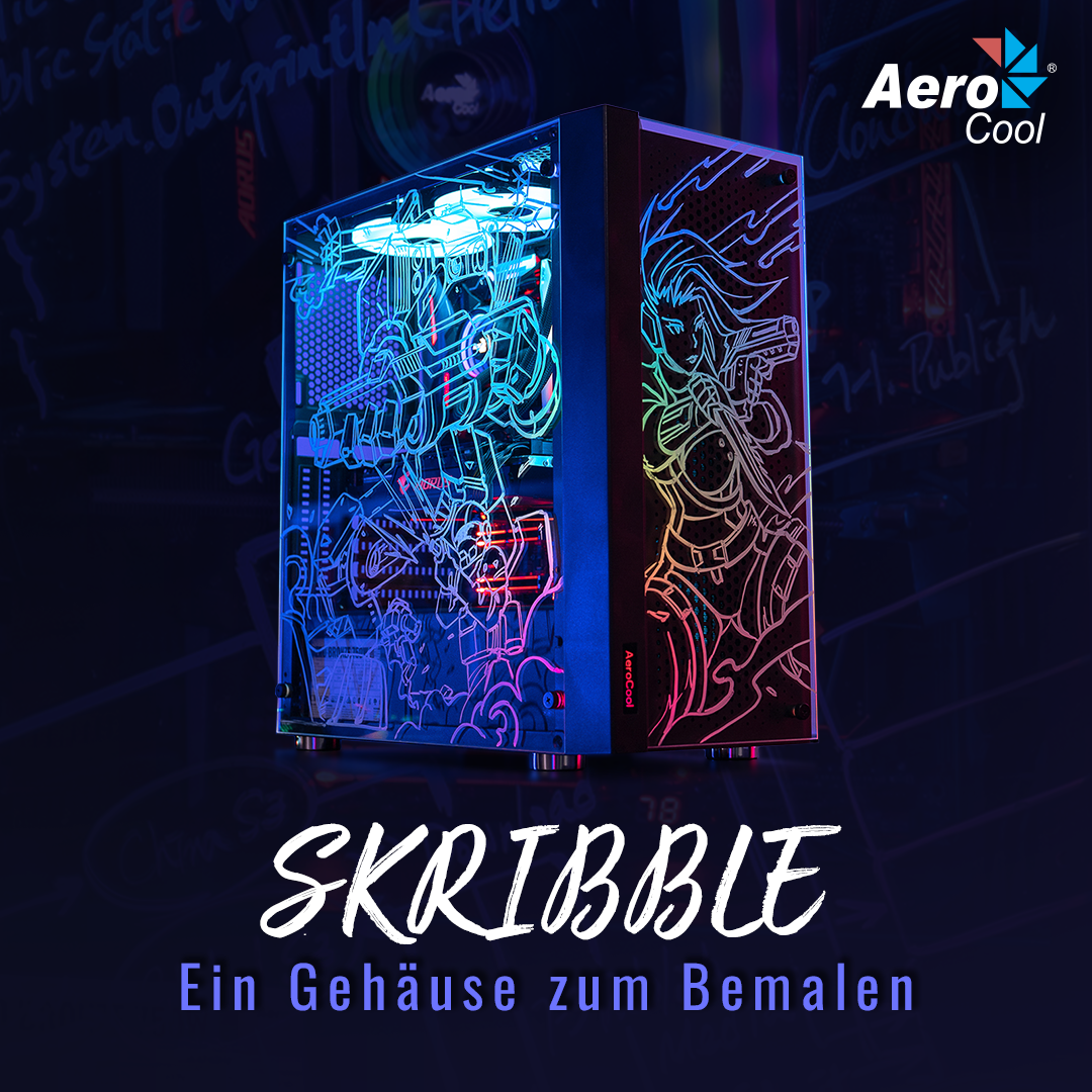 Aerocool Skribble PC-Gehäuse | Midi-Tower zum Bemalen
