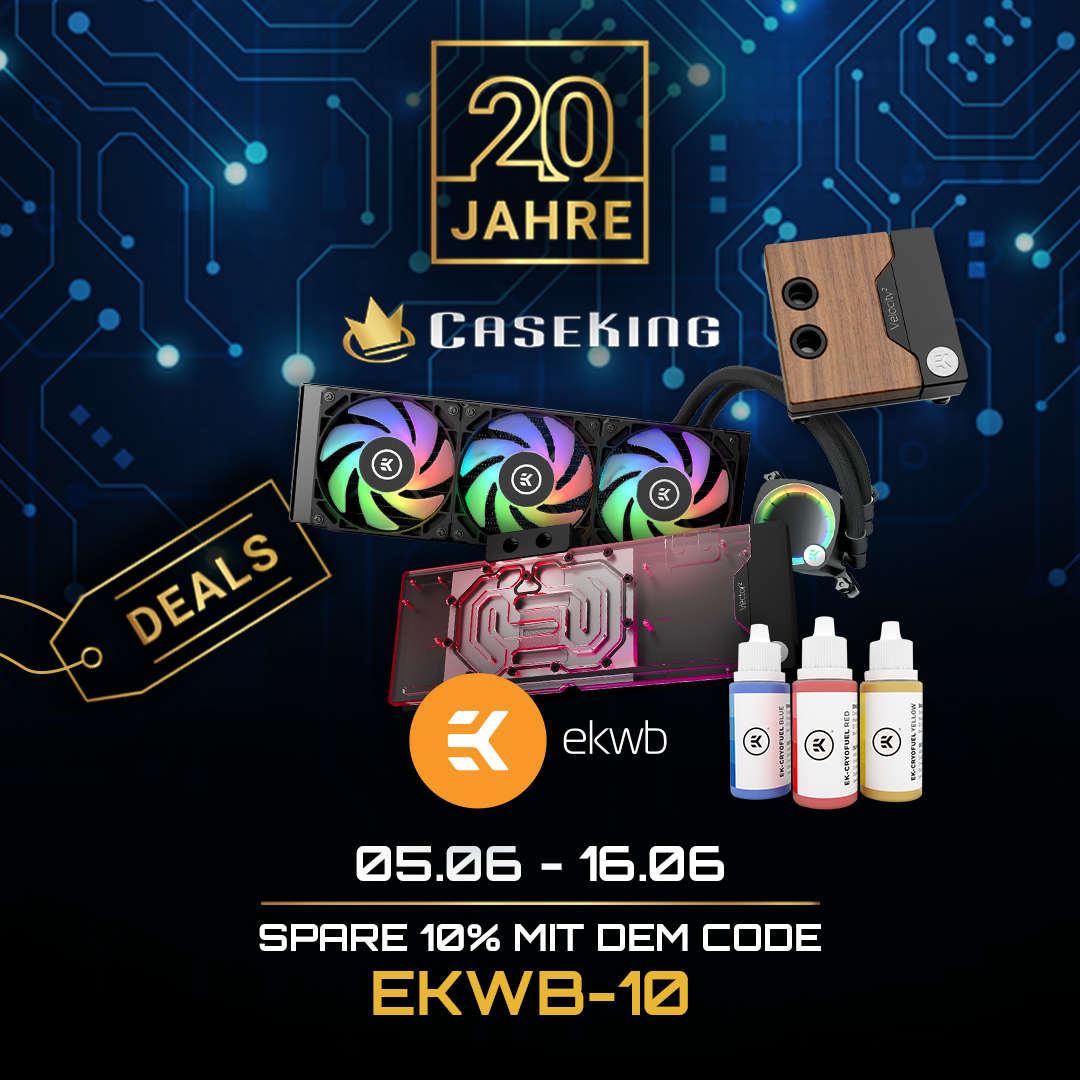 20 Jahre Caseking: EK Water Blocks-Produkte jetzt mit Gutscheincode für 10 % Sofortrabatt ...